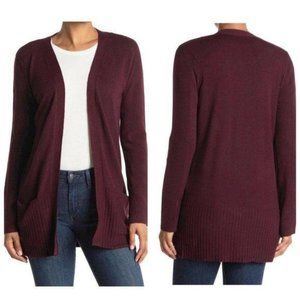 Cyrus | Sweaters | Devotion By Cyrus Burgundy Ribbed Sleeve Cardigan ...